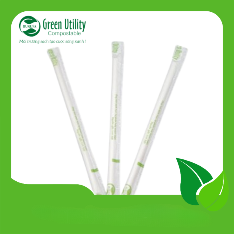 Ống hút tinh bột tự phân huỷ sinh học Hunufa Compostable